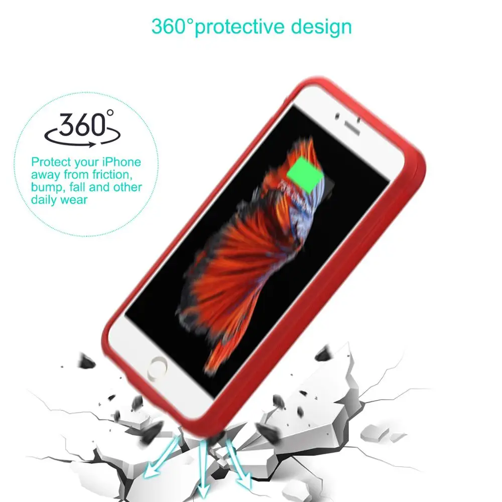 Power Trust 2800 мАч чехол для зарядного устройства, Беспроводная зарядка, умный внешний ...