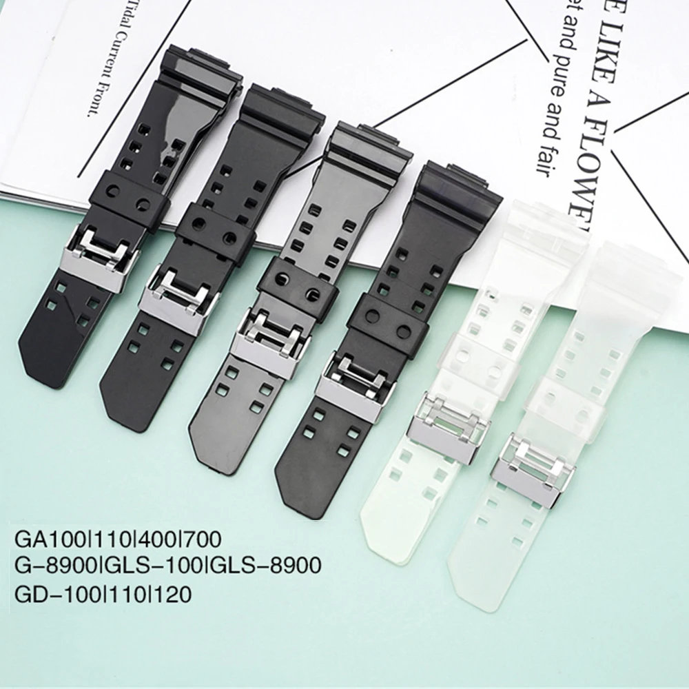 Rubber Replacement Watch Strap For Casio G-shock Ga-100/110/120/150/400 ...