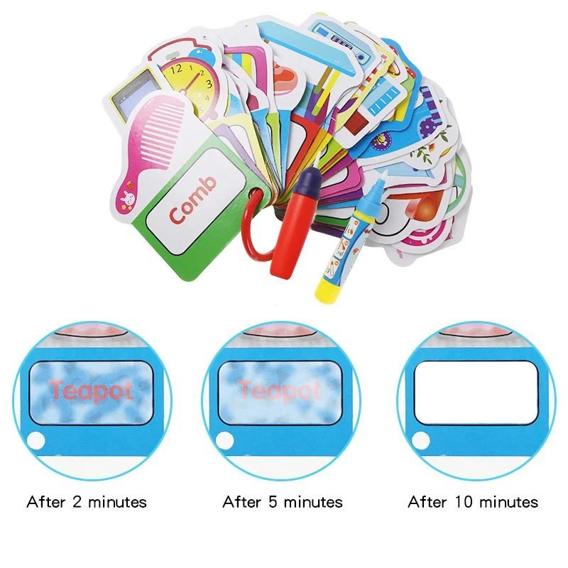 30Pcs Magic Water Drawing Card Word Flashcards Kids Educational Toy ...
