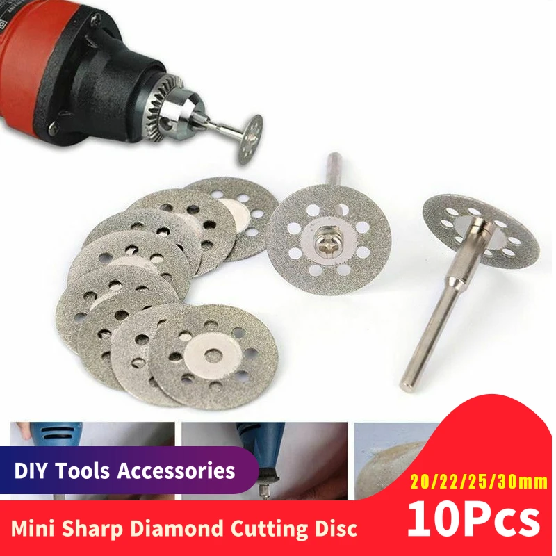10Pcs-20-22-25-30mm-Mini-Sharp-Diamond-Cut-Off-Rotary-Tool-Cutting-Disc ...