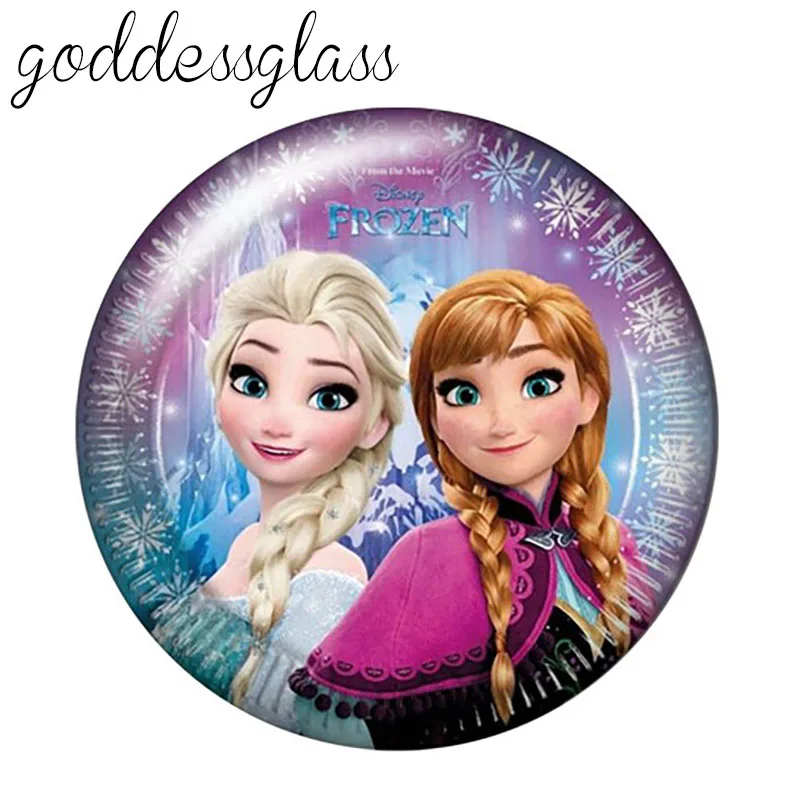 Jewelry & Beauty Craft Supplies & Tools 12mm Elsa and Anna Round Glass ...