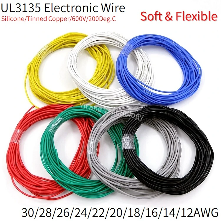 2M Wire Cable High Temperature Resistant 30 28 26 24 22 20 18 16 14 12 AWG UL3135 Soft Flexible ...