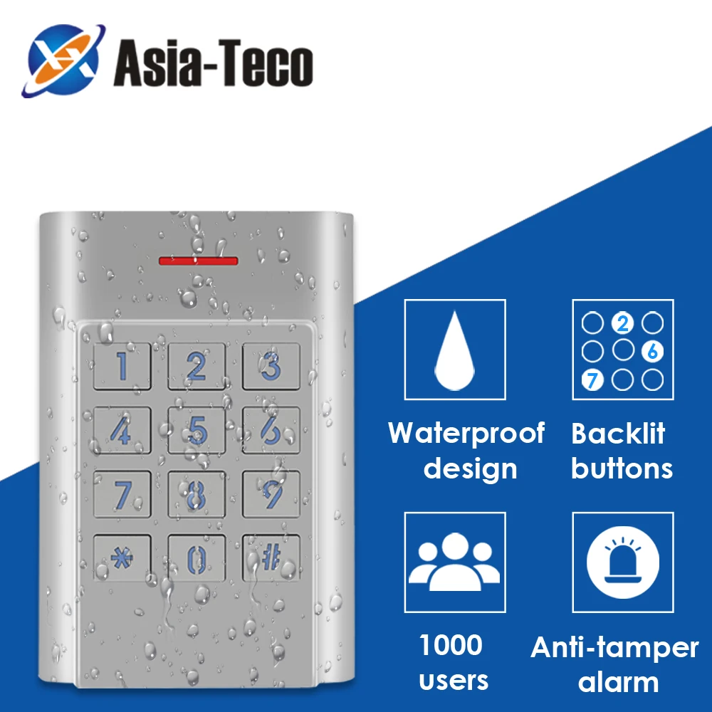 Waterproof Standalone Metal Access Control Keypad Zinc Alloy Case ...