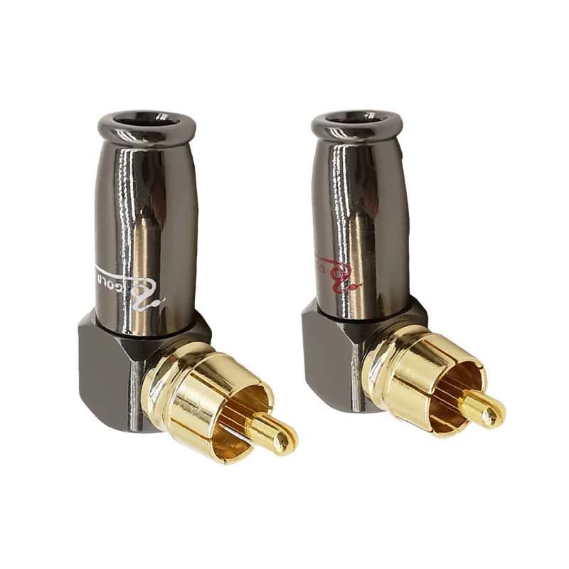 1/2Pcs L-shaped RCA Connector 90 Degree Snake King Gun RCA Male Plug ...
