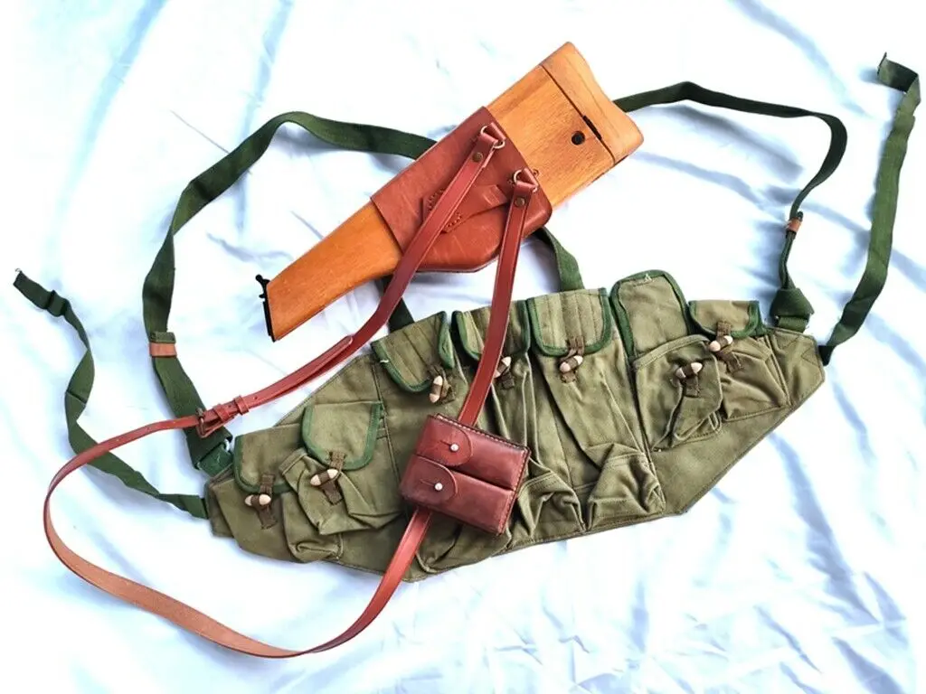 Military WW2 GERMAN C96 MAUSER BROOMHANDLE HOLSTER AND 56AK ORIGINA ...