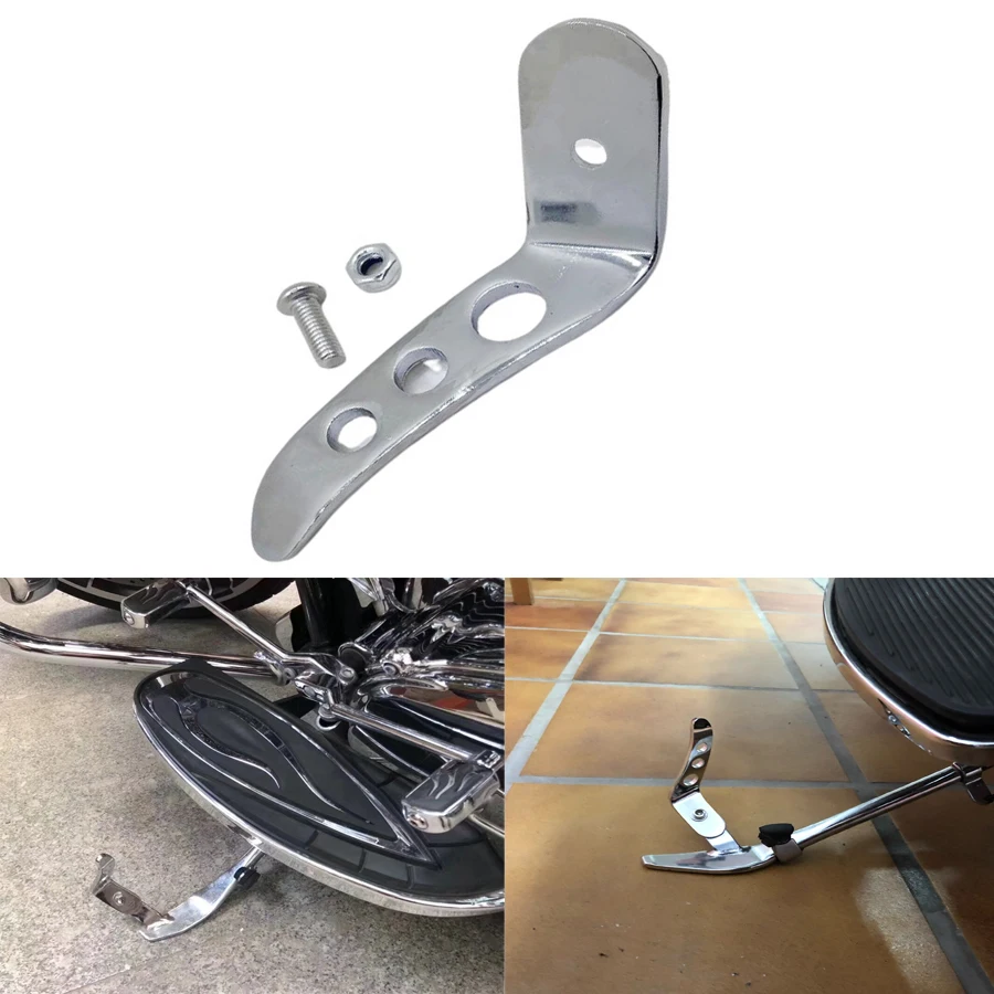 Chrome-Motorcycle-Kickstand-Stand-Extension-Foot-Pedal-Support-For ...