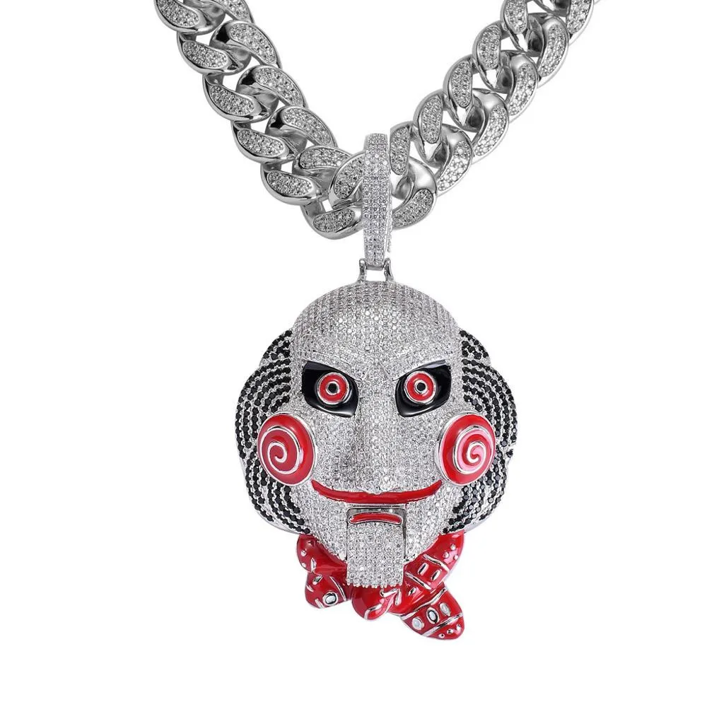 Hip-Hop-Statement-Chunky-Iced-Out-Bling-Chain-Clown-Necklaces-Pendants ...