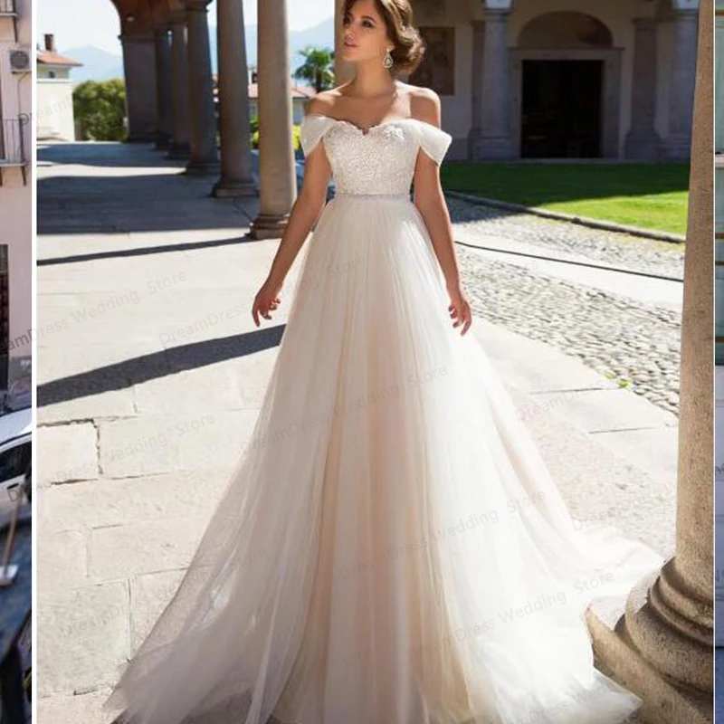 Vestido De novia blanco De lujo con Apliques De encaje para mujer, ropa ...