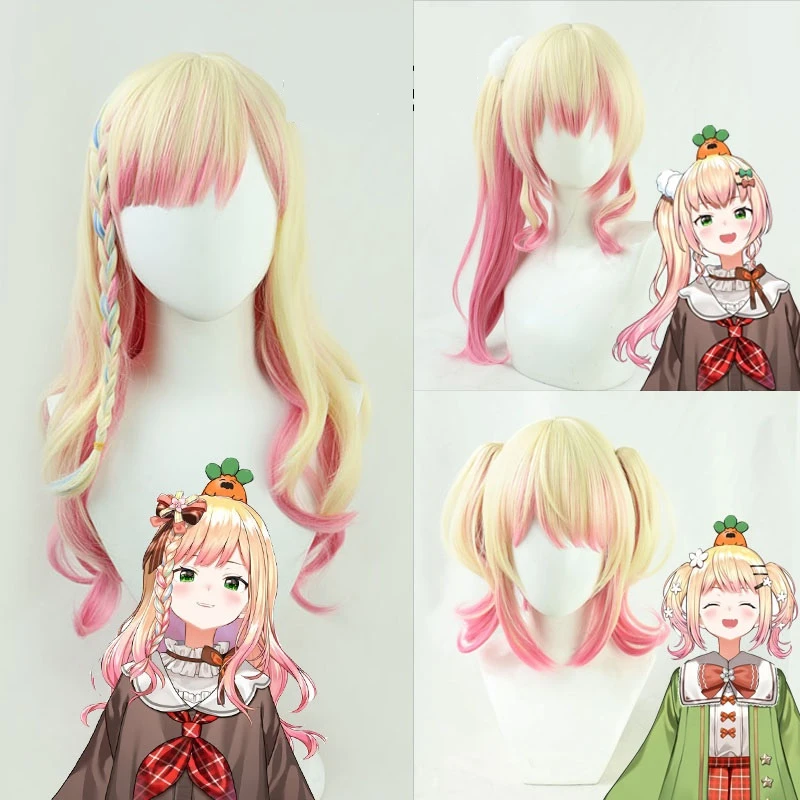 3 Types Hololive Momosuzu Nene Cosplay Wig VTuber Youtuber Blond Pink ...