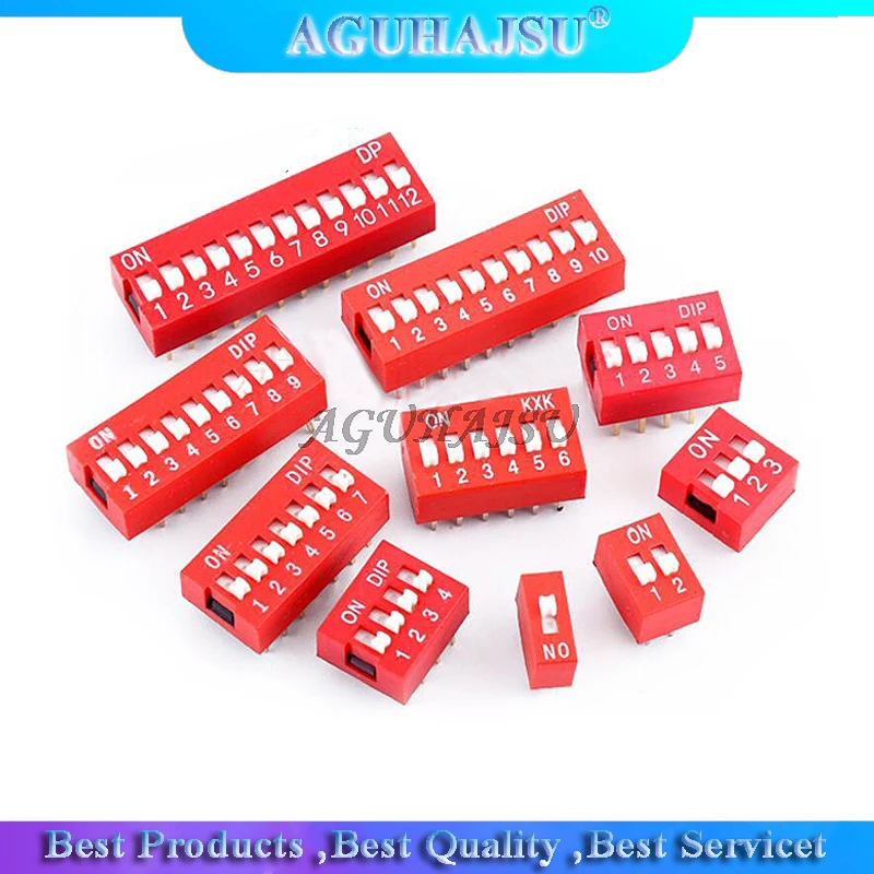 10PCS Slide Type Switch Module 1 2 3 4 5 6 7 8 9 10 12 Bit 2.54mm ...