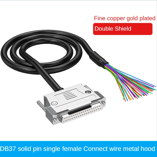 Pure Copper DB37 Single Head Cable Male / Female To Loose Wire 37 Pin ...