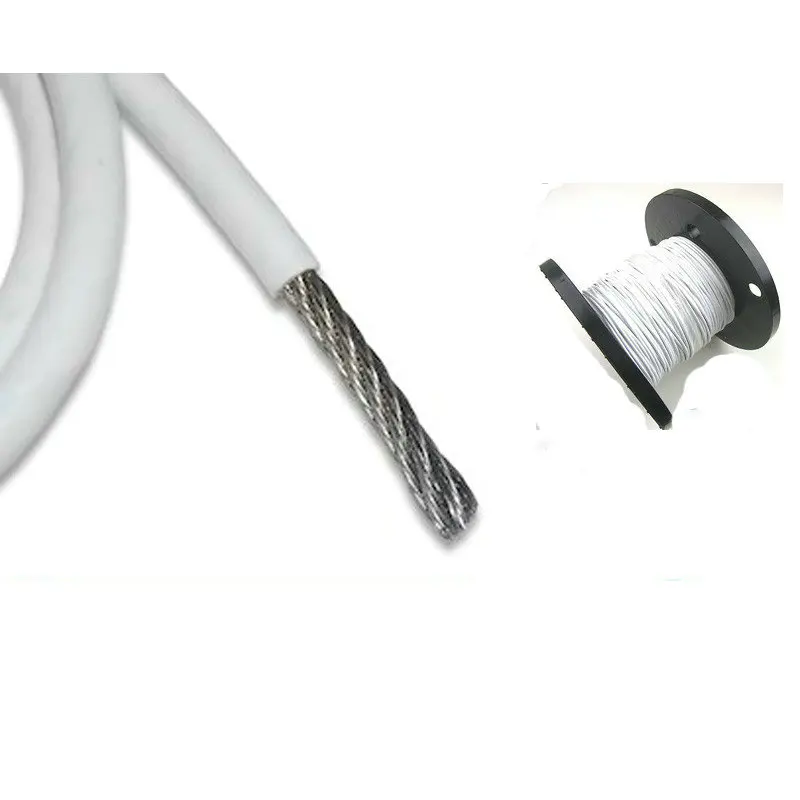 WHITE PVC Coated Flexible Soft Stainless Steel 304 Wire Rope Cable ...