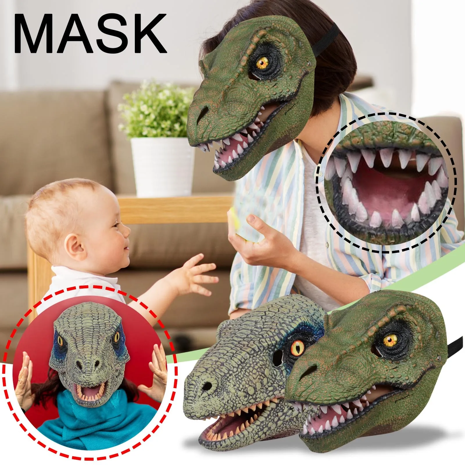 New Dragon Mask Movable Jaw Dino Mask Moving Jaw Dinosaur Decor Mask ...