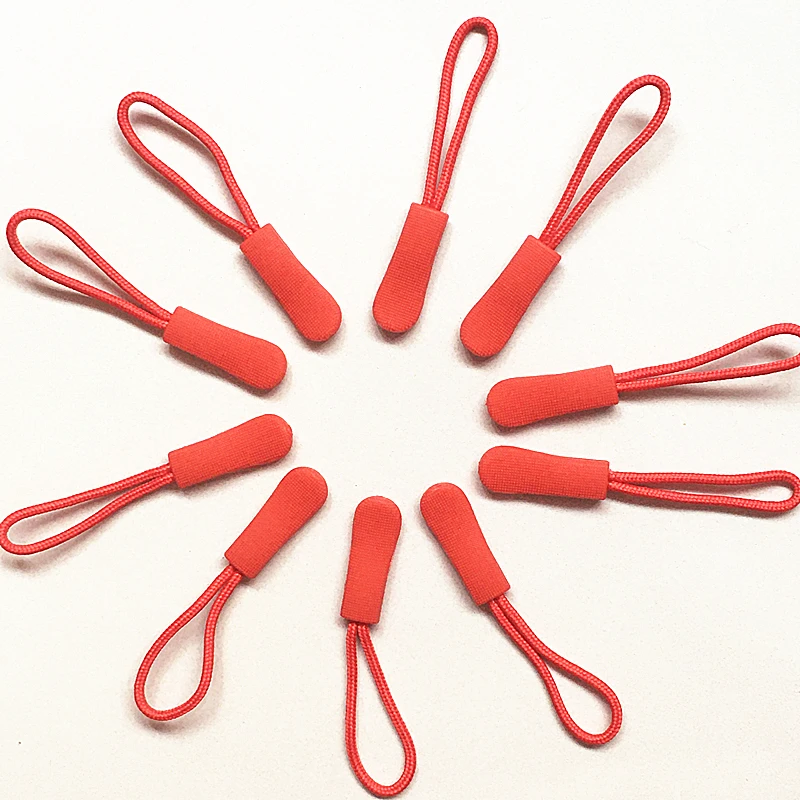10pcs Red Zipper Pulls Strong Nylon Cord Non-slip With Rubber Gripper ...