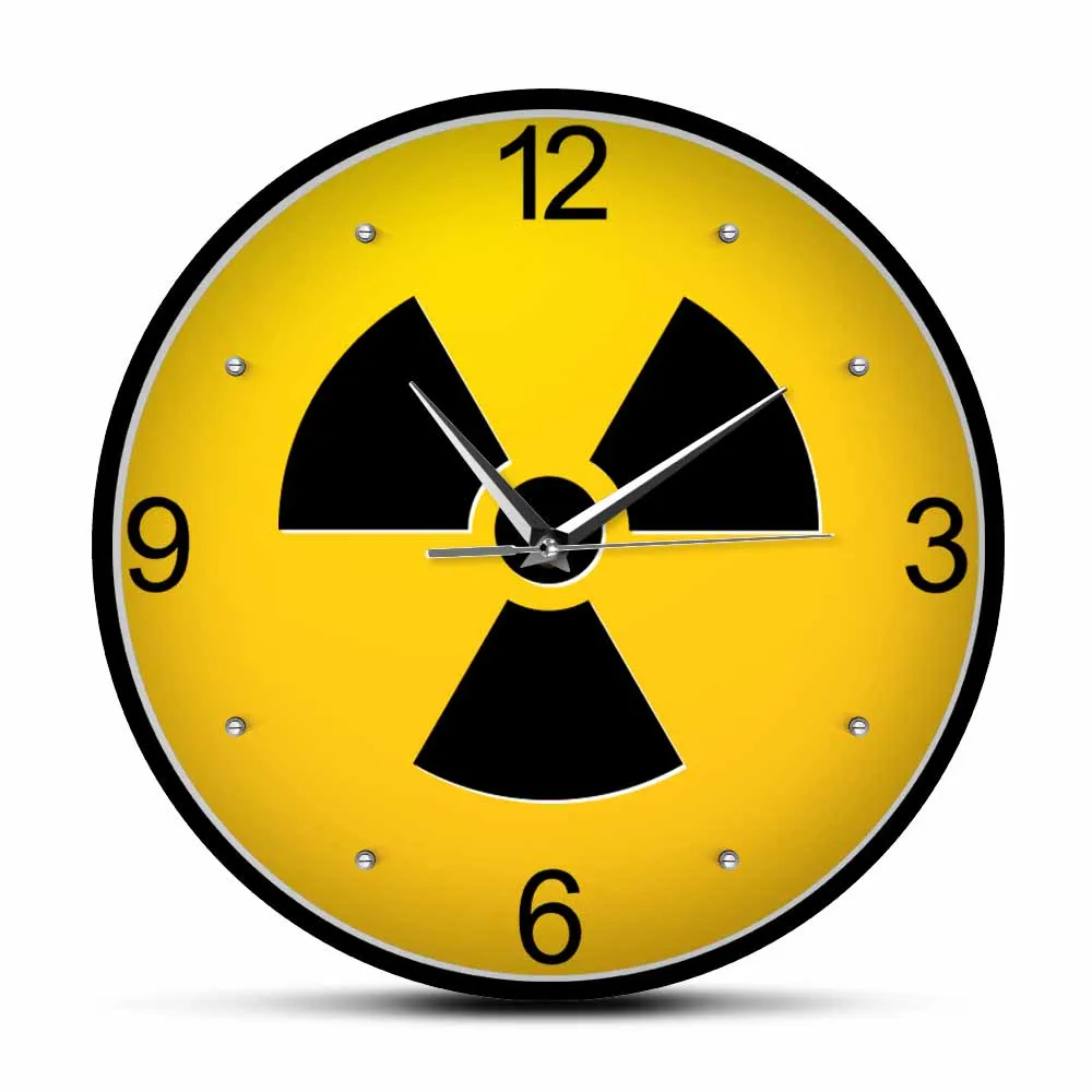 Radiation Sign Silent Quartz Wall Clock Radiation Danger Logo Artwork ...