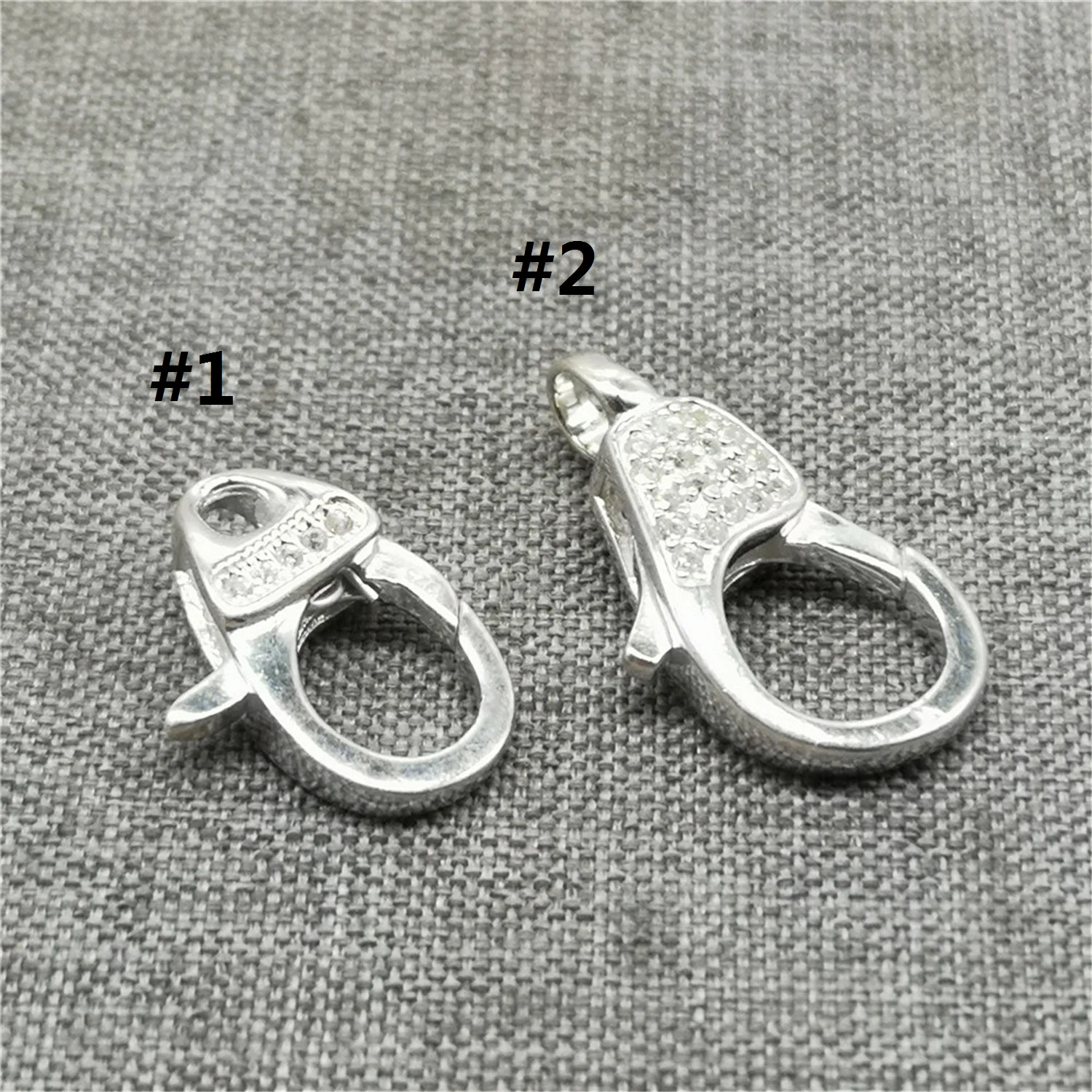 Cierre de garra de langosta de circón de Plata de Ley 925 para pulsera ...