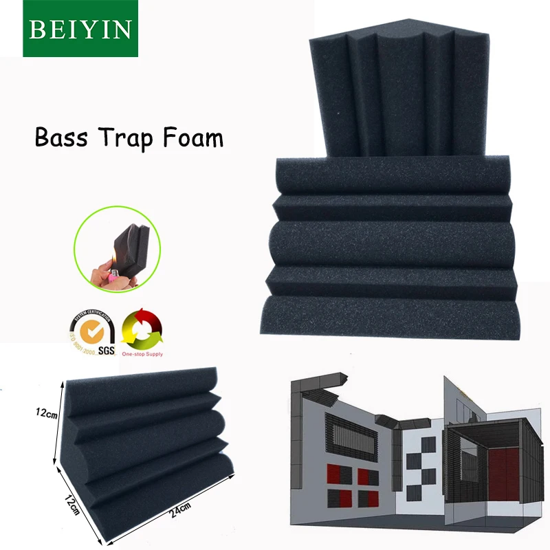 BEIYIN 24Pcs Bass Trap Corner Acoustic Foam Studio Home Theatre Sound ...