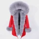 MaoMaoKong Natural Real Fox Fur Jacket Hooded Black Waterproof Woman Winter Warm Coat Parkas ...