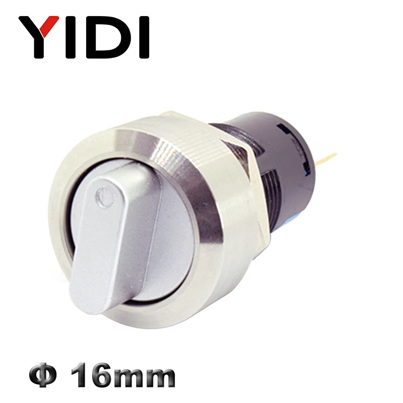 16mm Metal Rotary Selector Switch 2 3 Position Stainless Steel Push ...