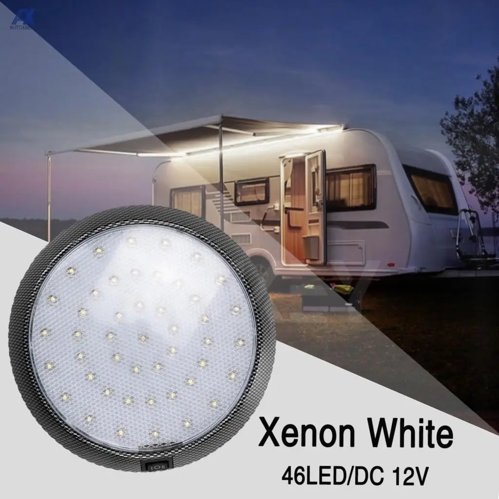 Chrome-Interior-Lamp-Roof-Ceiling-Dome-Light-12V-46-Led-White-Courtesy ...