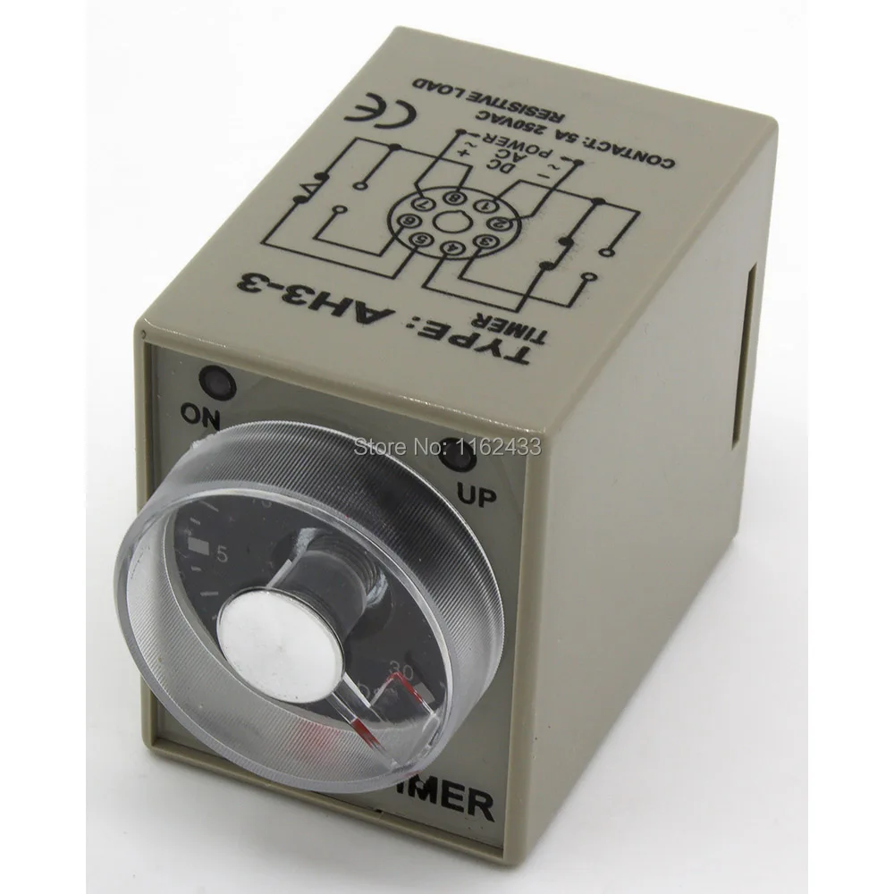 AH3 3 AC/DC 24V 30s On delay SPDT con SPDT, relé de tiempo de contacto ...