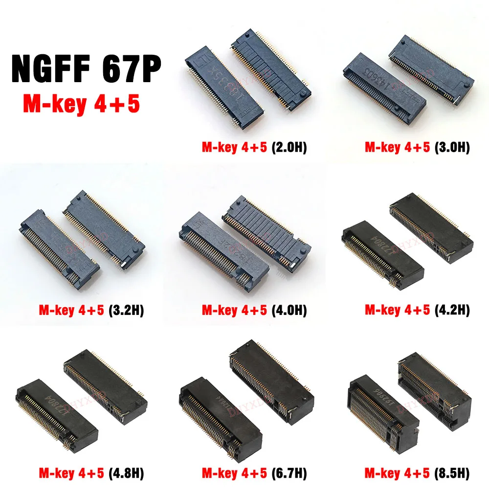 1PCS-NASM0-S6701-TP20-Connector-67P-A-B-E-M-KEY-NGFF-Interface-Socket ...