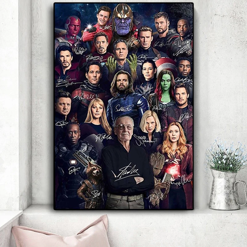 Marvel-Avengers-Game-Over-Superhero-Signature-Poster-Wall-Art-Canvas ...