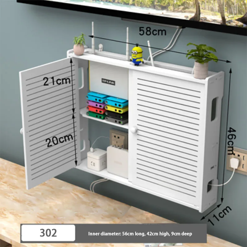 Extra-Large-Wireless-Wifi-Router-Shelf-Storage-Box-Cable-Power-Plus ...