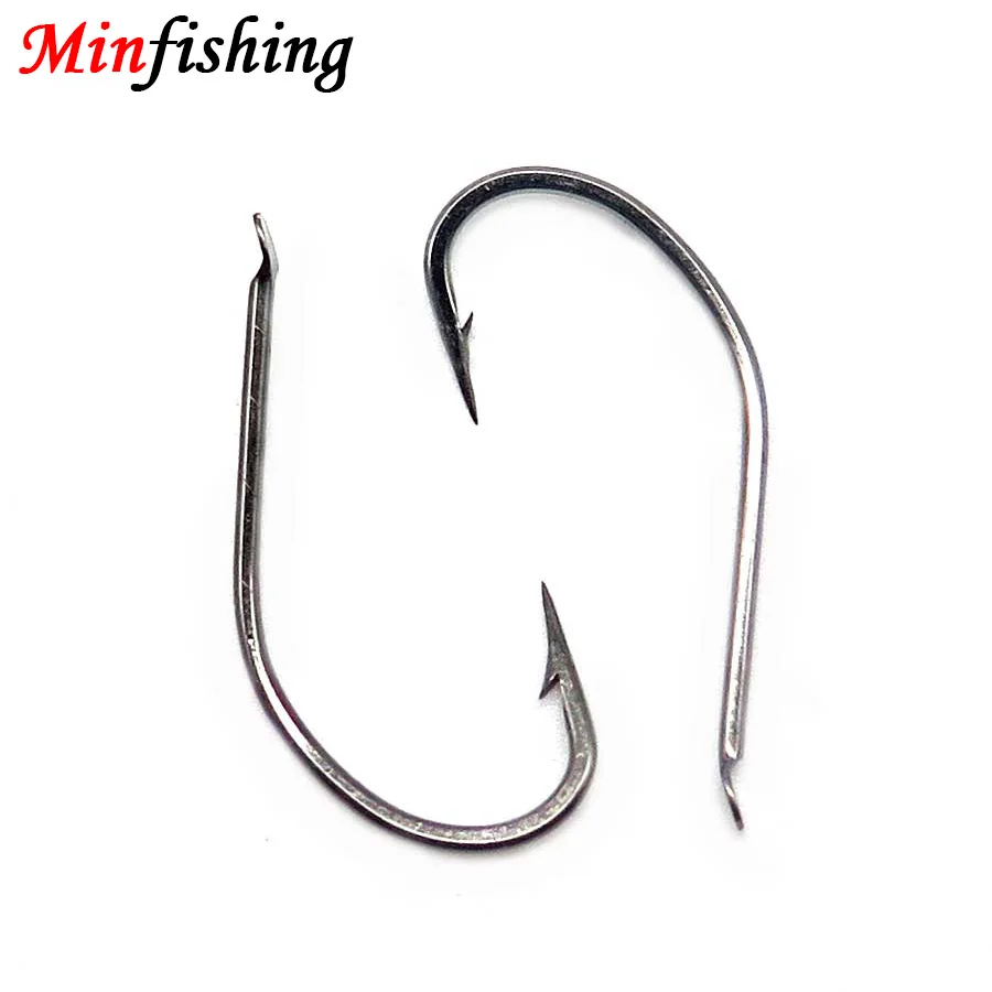 50 ~ 100 PCS/Box Flat Head Fishing Hook WS High Carbon Steel Barbed ...