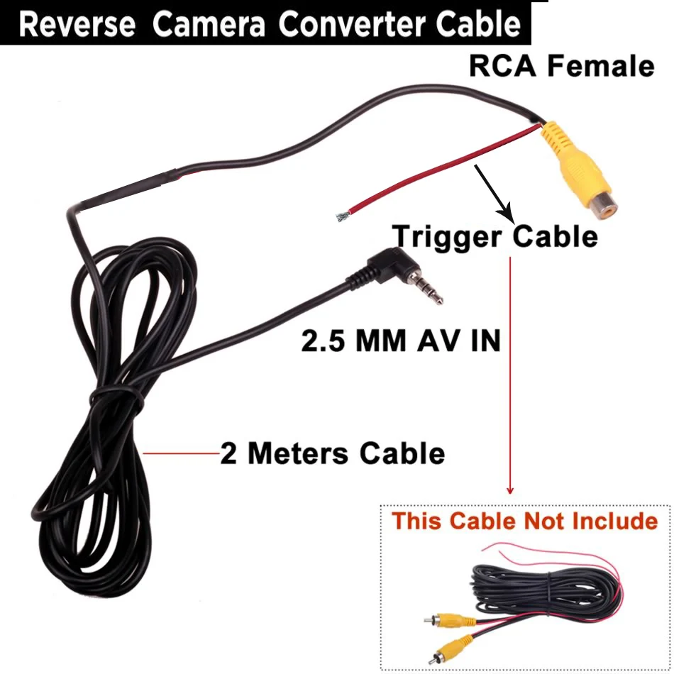RCA-to-2-5mm-AV-IN-Converter-Cable-for-Car-Rear-View-Reverse-Parking ...