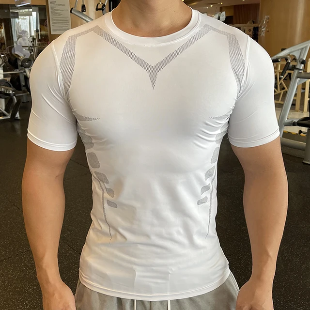 Bodybuilding Men's Short Sleeve Compression T Shirt - Men's Fitness ...