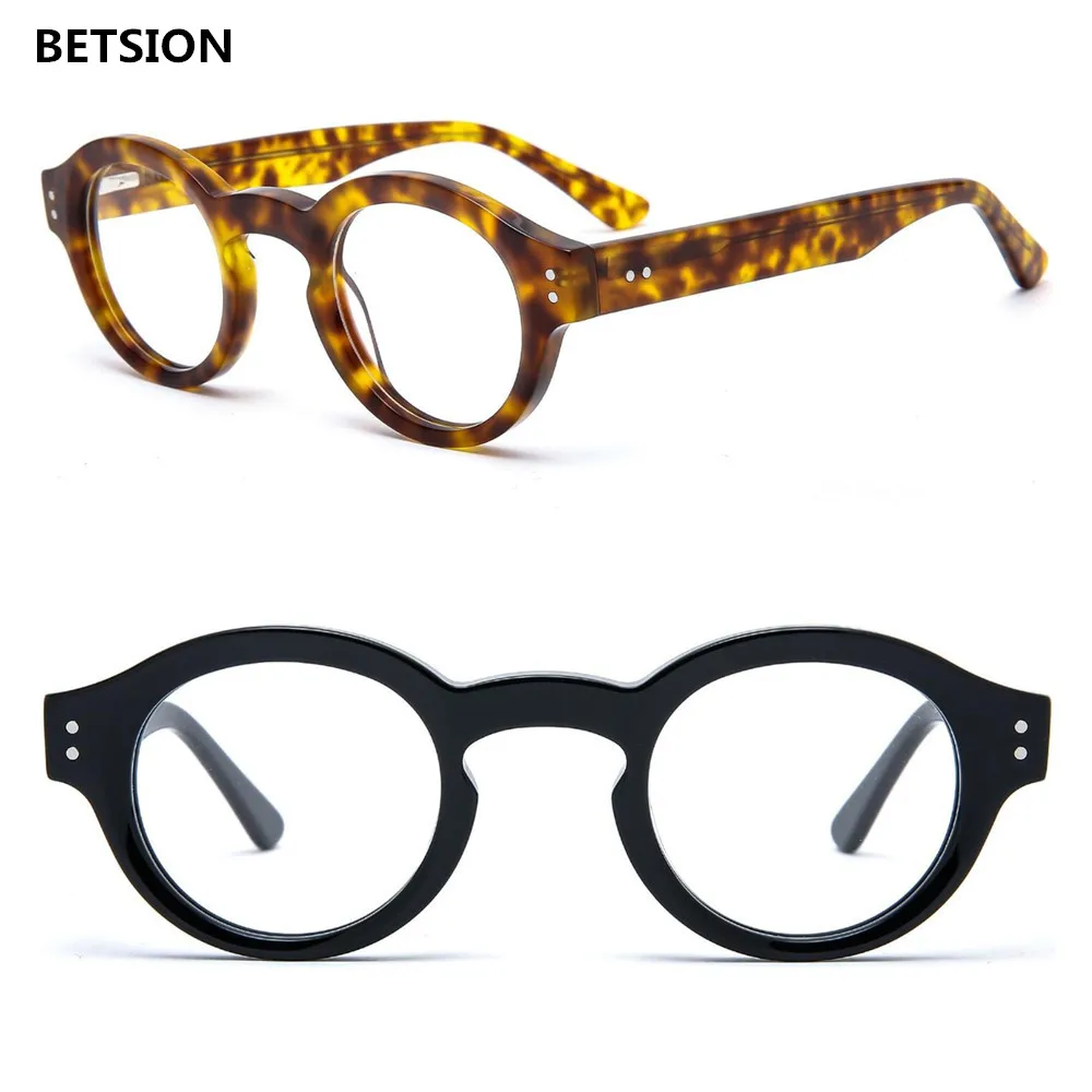 BETSION-Vintage-Small-Oval-Round-Eyeglasses-Frames-Acetate-Glasses-Mens ...