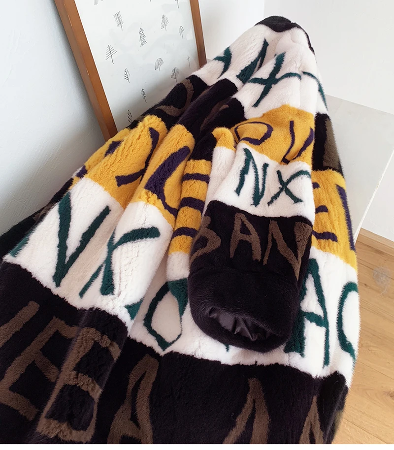 Fang Tai Fur Женская импортная бархатная норковая шуба с отложным ...