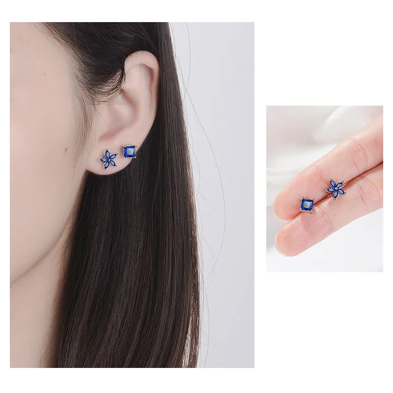 Прозрачные сапфировые серьги для женщин, серебро 925, ювелирные изделия ...