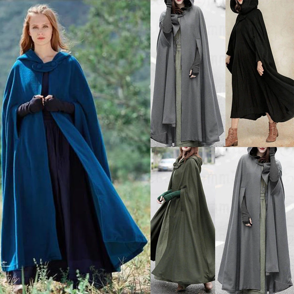 Womens-Long-Cape-Cloak-Hooded-Cloak-Wool-Blend-Coat-Sleeveless-Winter ...
