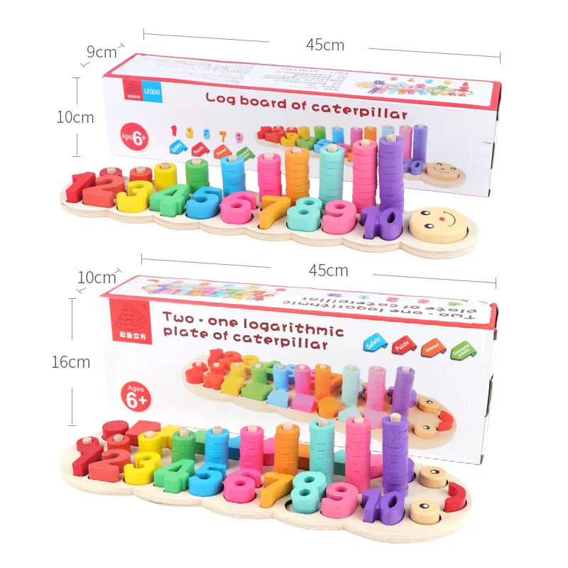 Preschool Wooden Toys Montessori Materials Count Numbers Matching ...