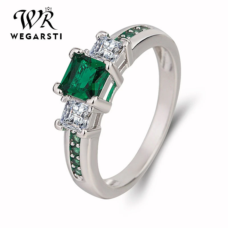 WEGARSTI-Elegant-Pink-Blue-Pink-Square-Stone-Ring-Sterling-Silver-925 ...