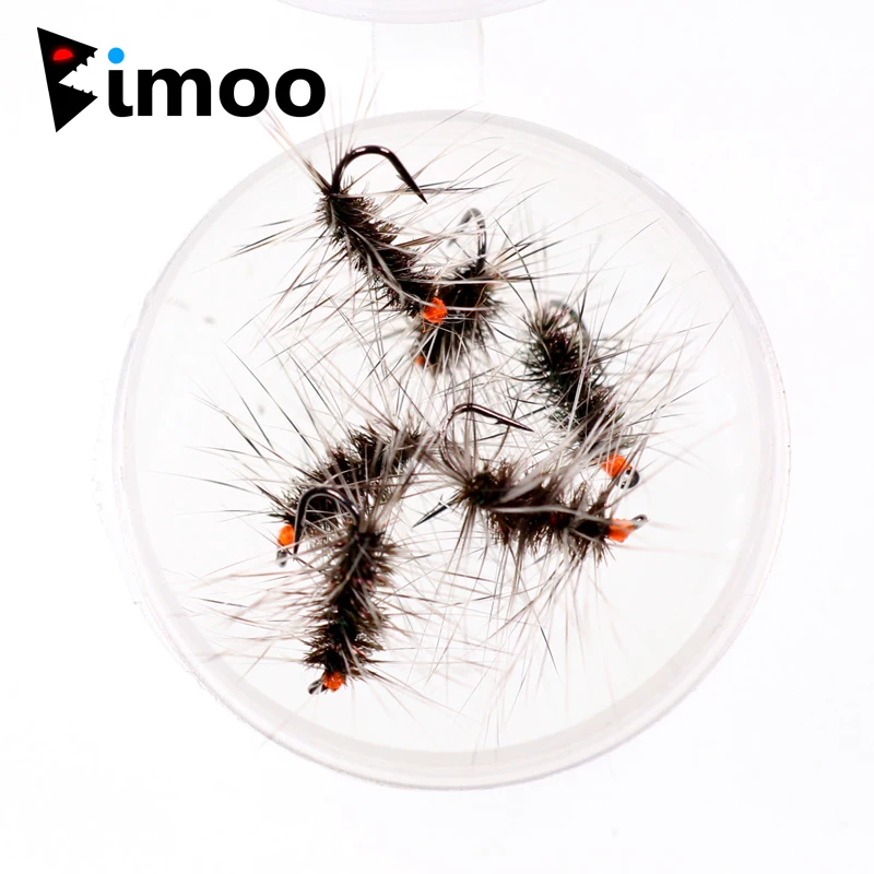 Bimoo-6PCS-Natural-Grizzly-Hackle-Griffith-s-Gnat-Barbed-Dry-Fly ...
