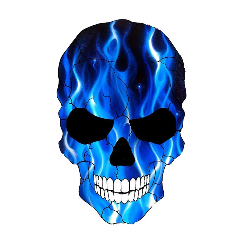 Blue Flaming Skull Png
