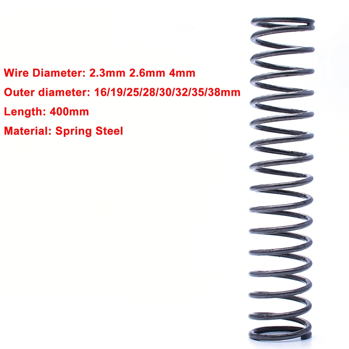 1Pcs-Length-400mm-Long-Spiral-Pressure-Spring-Wire-Dia-2-3mm-2-6mm-4mm ...