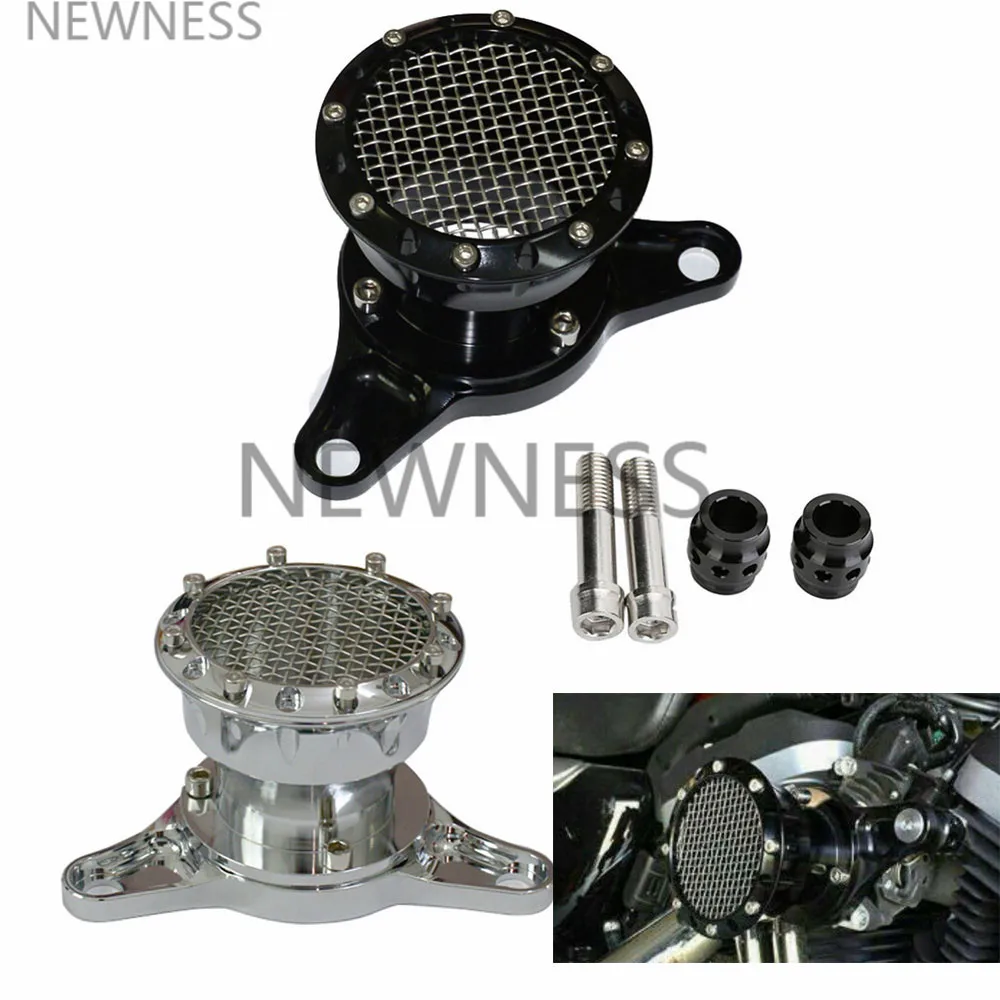 Motorcycle-Chrome-Velocity-Stack-Air-Cleaner-Intake-Filter-CNC-Aluminum ...