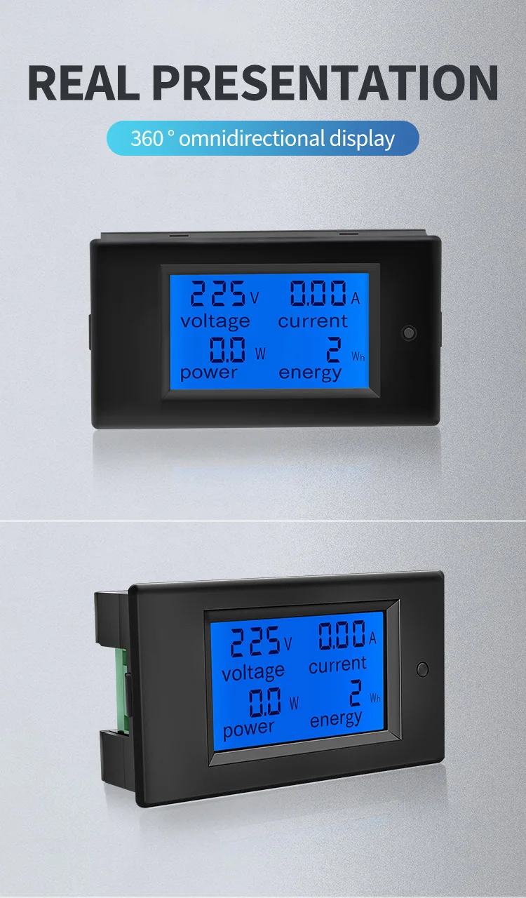 LCD Display Digital Current, Voltage, Power, Energy AC 260V 20A ...