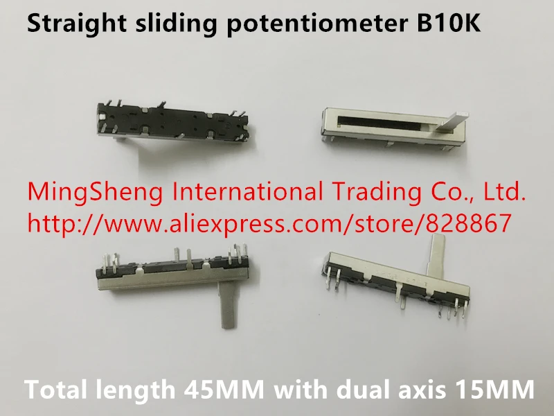 Original new 100% straight sliding potentiometer B10K 45MM total length ...