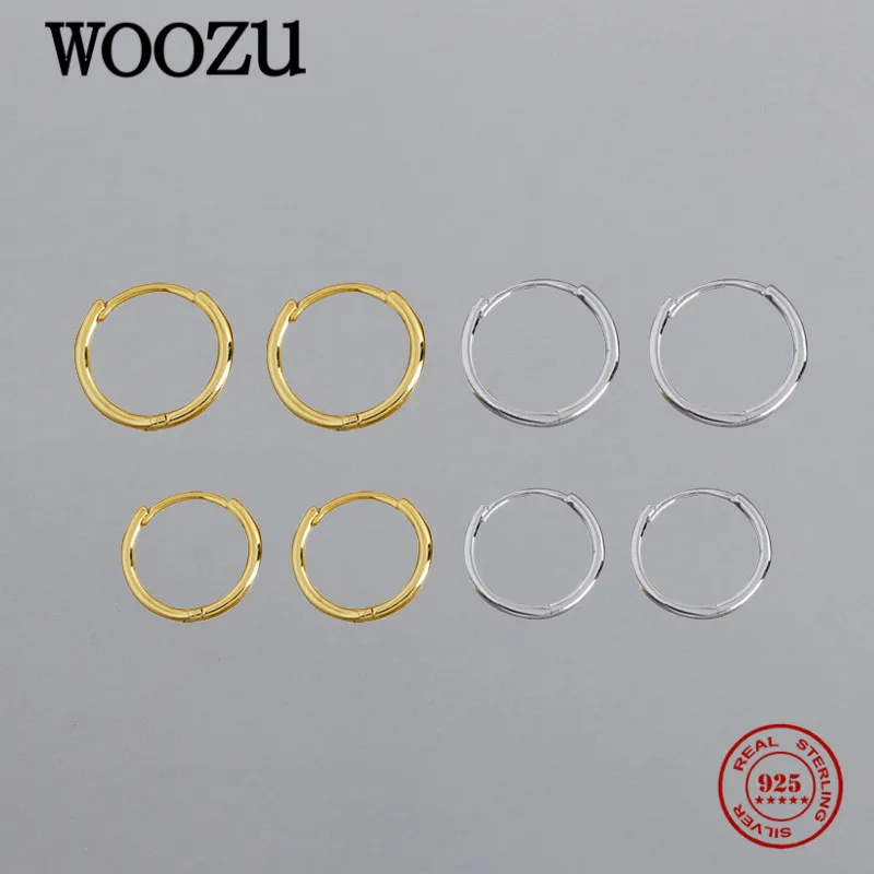 WOOZU-Real-925-Sterling-Silver-Minimalist-Geometric-Round-Hoop-Earrings-For-Women-Party-Fashion ...