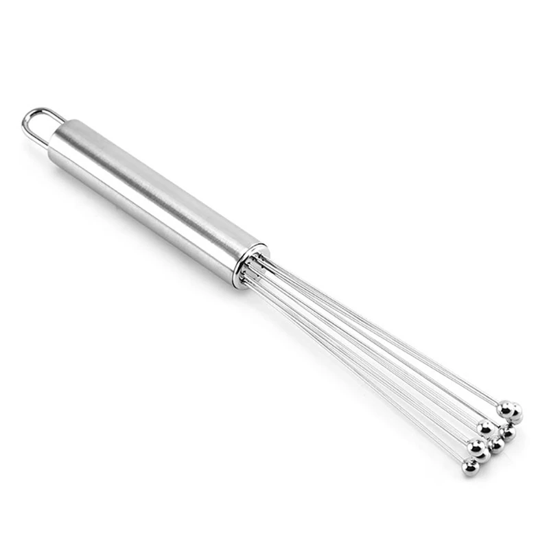 Stainless steel whisk Flash mixer with pearls Egg stirrer Milk frother ...