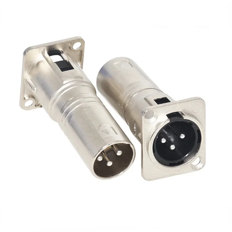 HIgh quality 3pin XLR Male to XLR Female Panel Mount Female Plug Pass ...