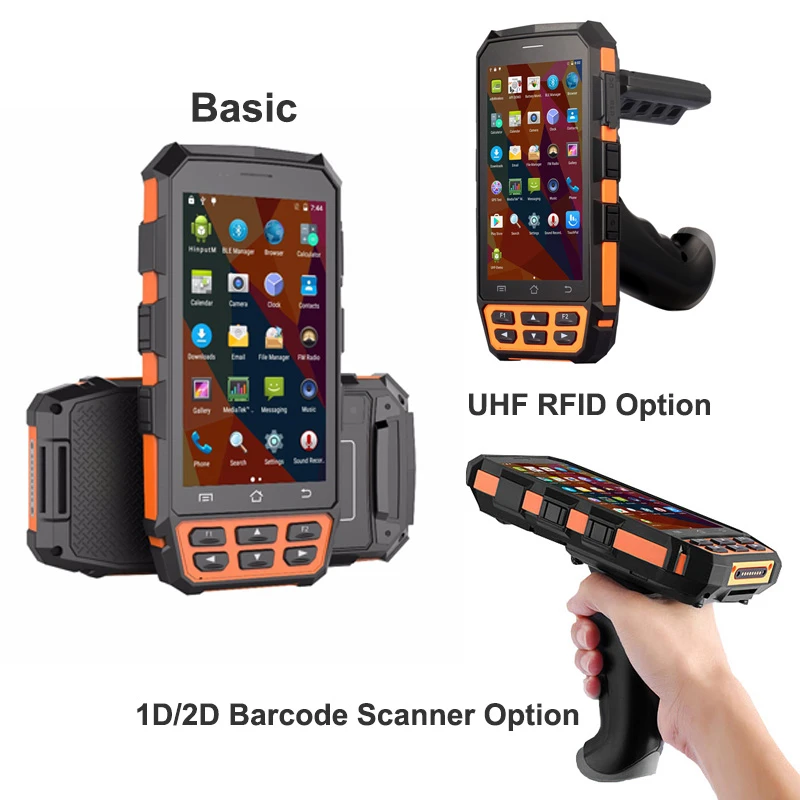5 Inch Android PDA UHF RFID Reader Long Range Handheld Terminal Barcode Scanner Bluetooth 1D/2D ...