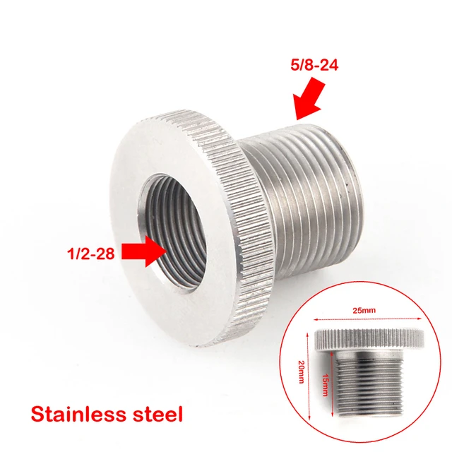 Barrel End Threaded Adapter 1 2x28 M13 Male To 5 8x24 43 OFF Barrel End Threaded Adapter 1 2x28 M13 Male To 5 8x24 43 OFF