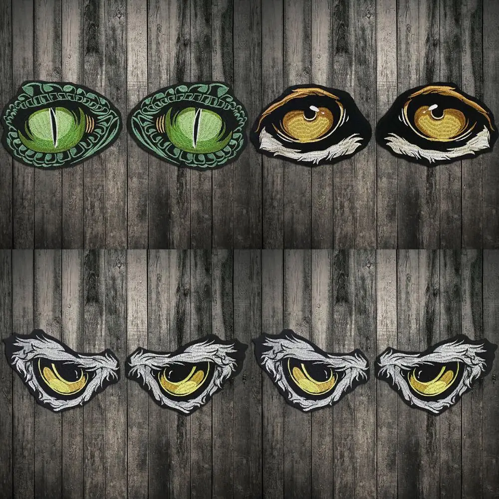 1pair Embroidery Creative Eye patch Iron On Patches For Clothes ...