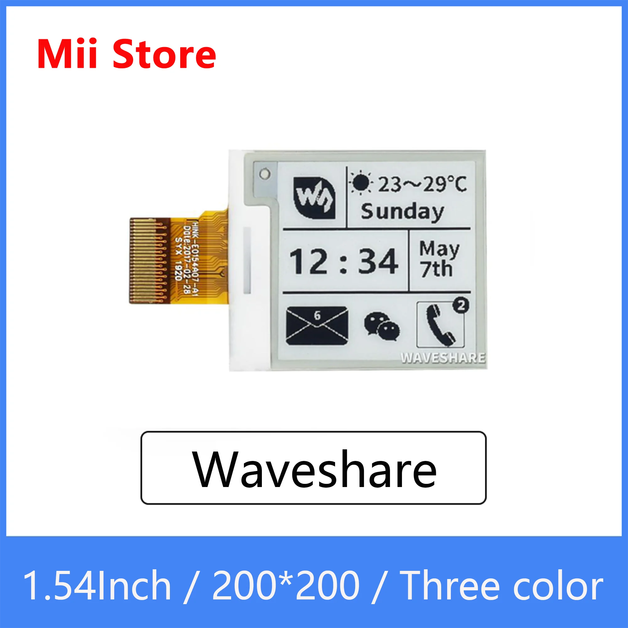 Waveshare-1-54inch-E-Ink-raw-display-200x200-Pixels-e-paper-without-PCB ...
